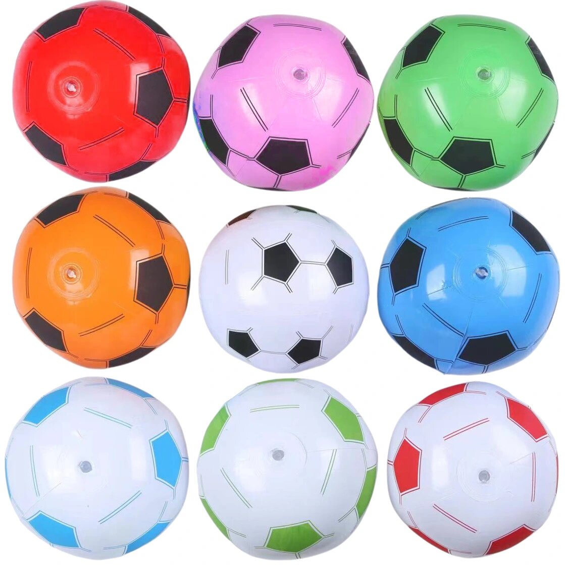 Мяч пляжный 36 см, пвх, футбольный дизайн, разноцветный принт, для отдыха