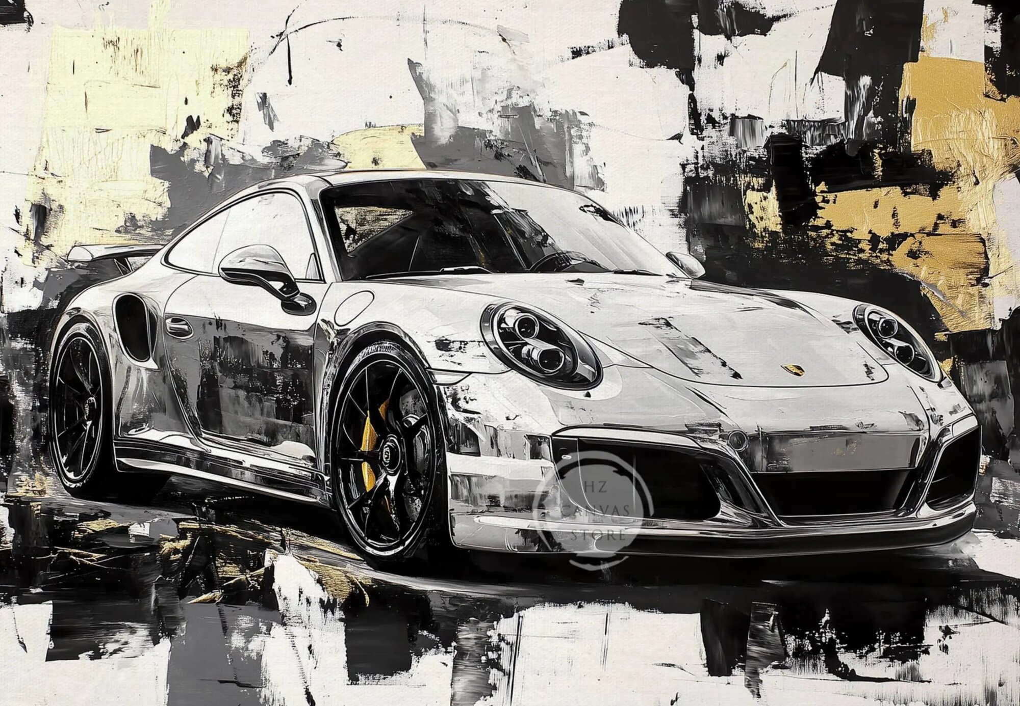 Серый холст "Porsche" 30x42 см, wg235-2