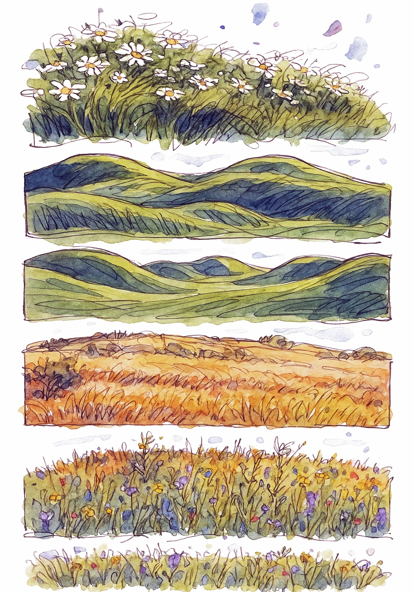 Постер для интерьера "Времена года Тосканы" (формат А4, размер 21х30 см)