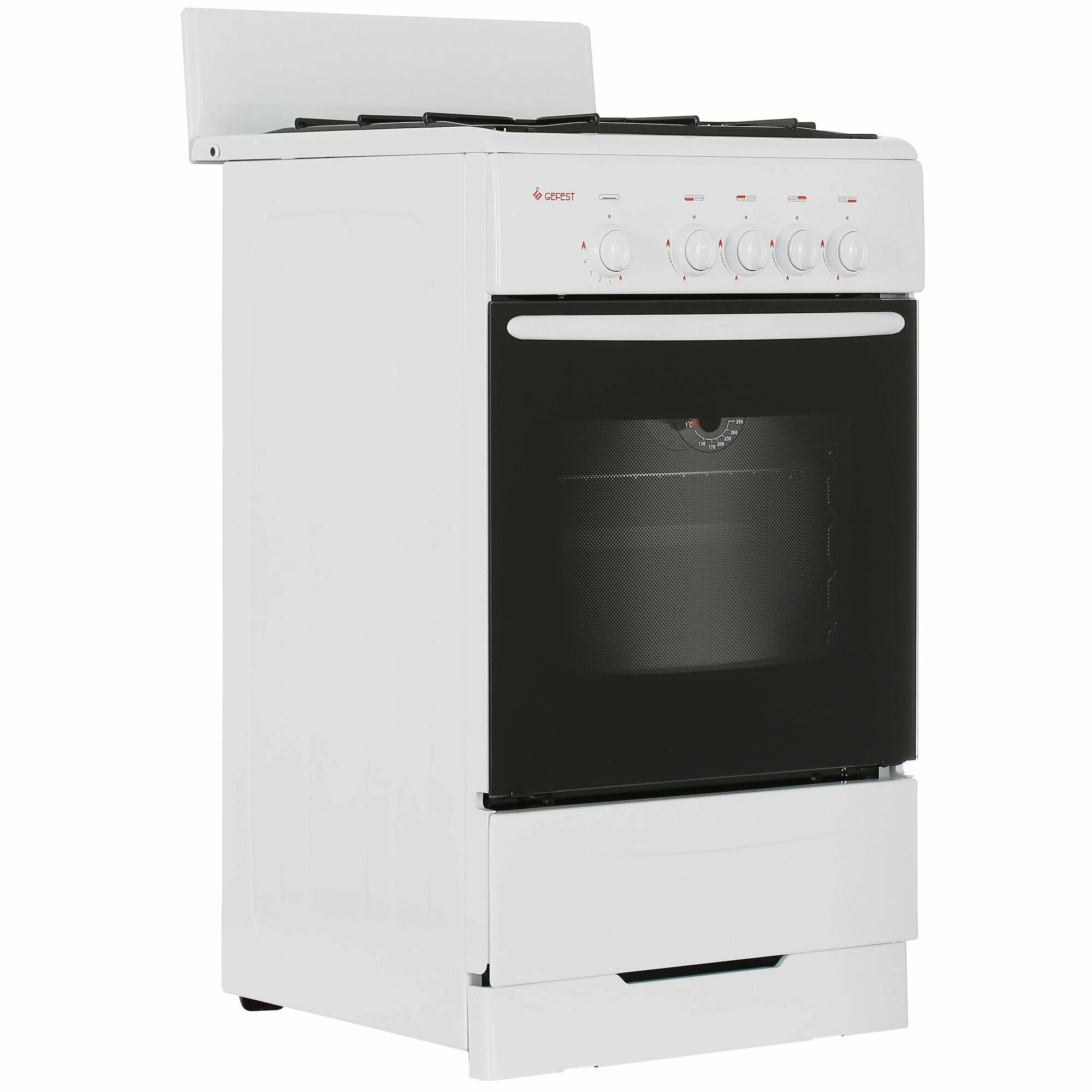 Газовая плита Gefest GS 3208 W GC белый [конфорок - 4 шт, духовка - 42 л, газ-контроль панели, сталь