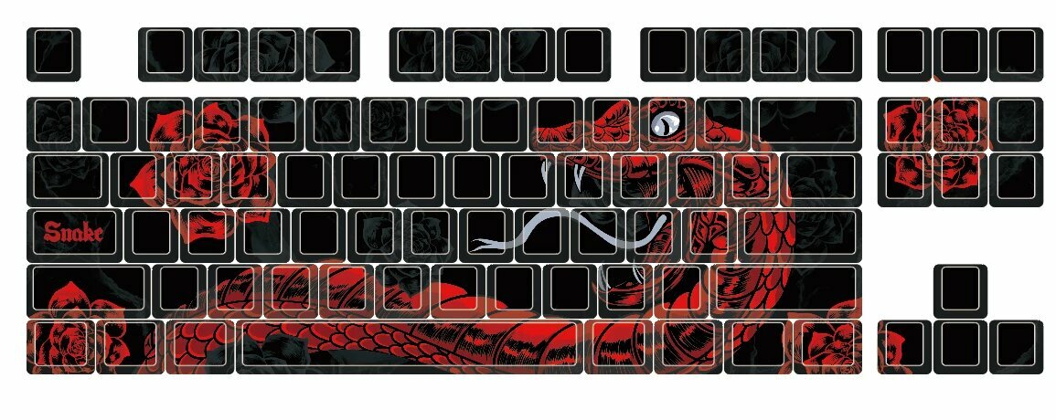 【Night Shadow Snake】Персонализированные кейкапы Wooting, реплика оригинальной заводской высоты, пятисторонняя