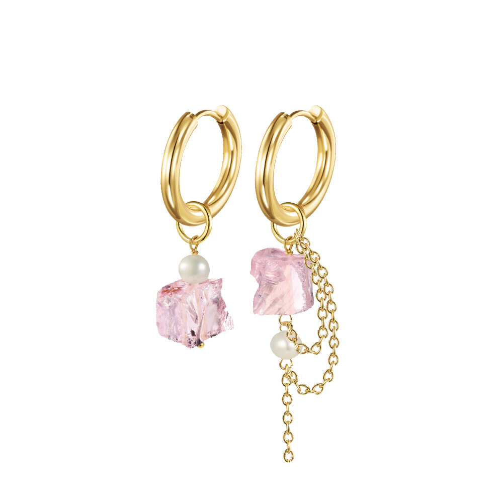 Серьги конго, кварц, жемчуг культивированный