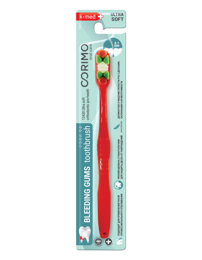 [CORIMO] Зубная щетка ультра мягкая BLEEDING GUMS (цвета в ассортименте), 1шт