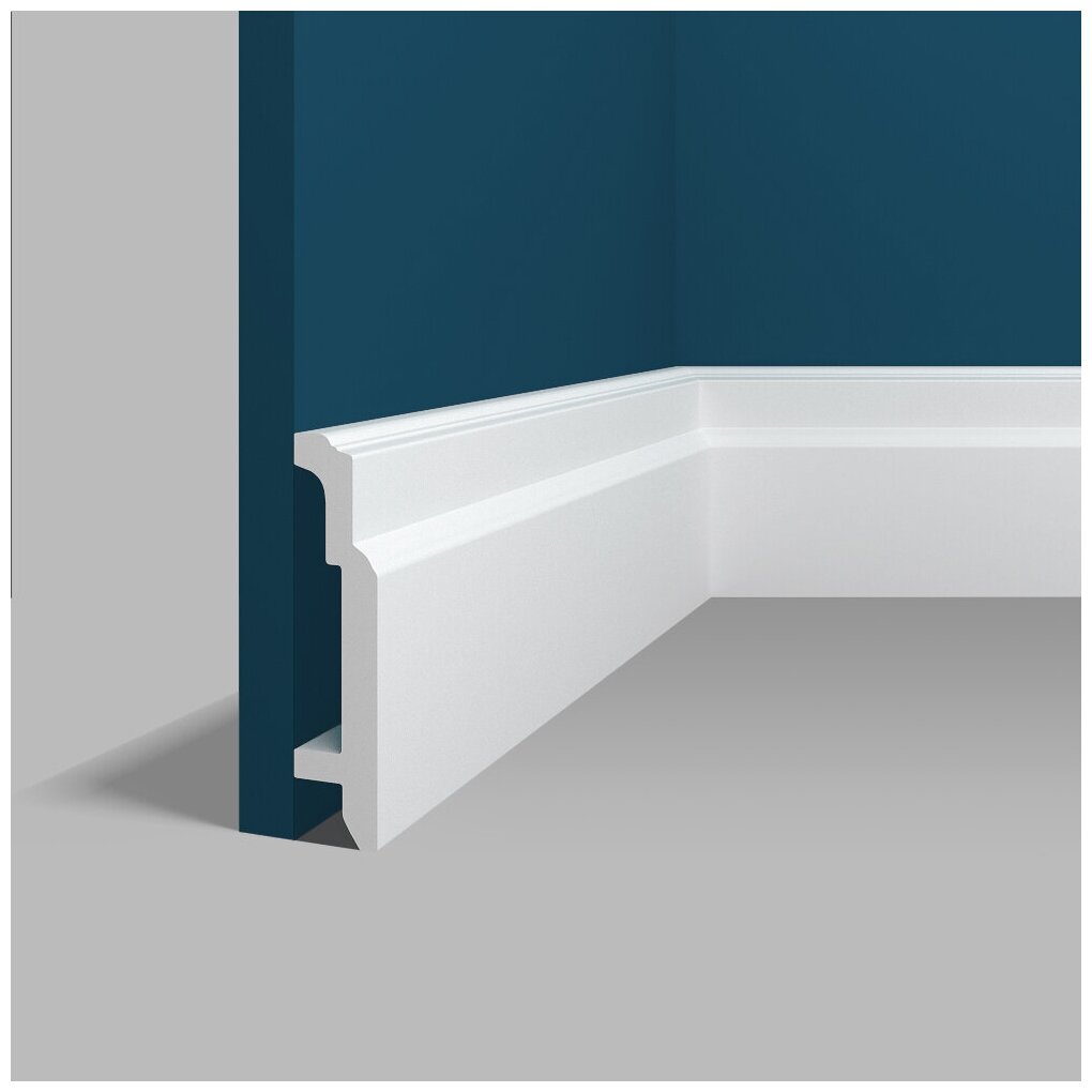 Плинтус напольный 25х106 мм ударопрочный белый под покраску широкий плинтус полистирол Perfect plus P45-2 метра