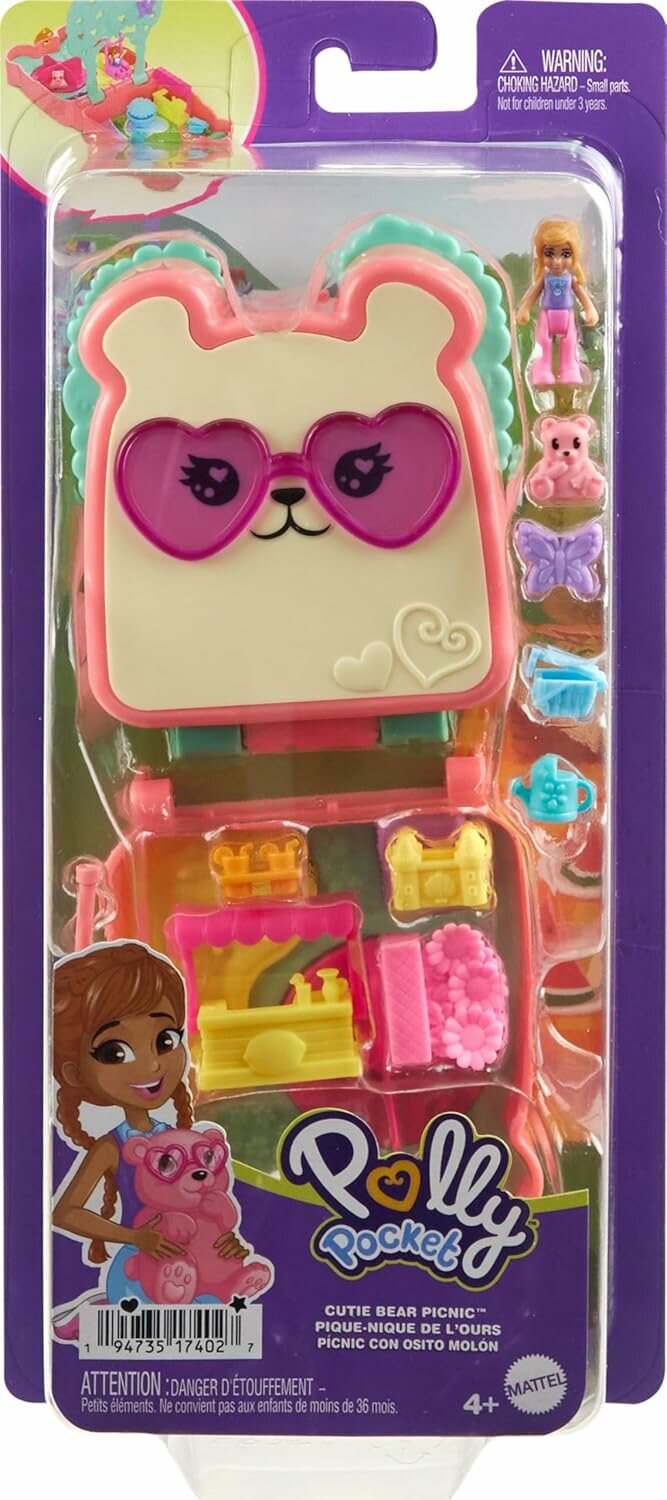 Игровой набор Polly Pocket Micro Cutie Bear Picnic Playset HRD69_HRD70