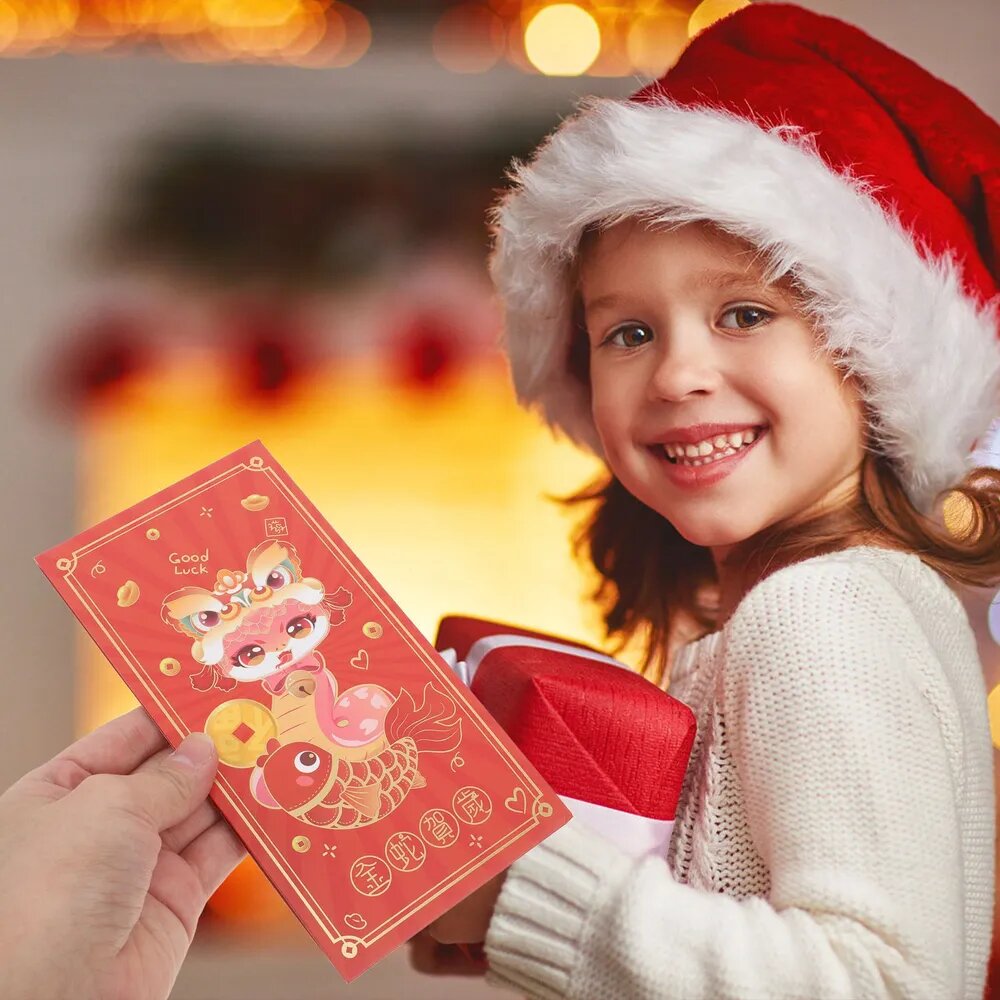 Объемный бумажный красный конверт с символикой года змеи, для рукоделия и дарения денег