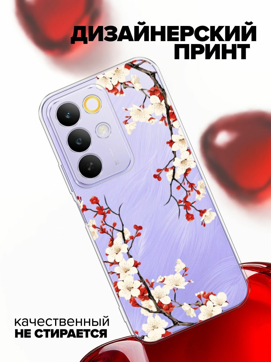 Чехол на Realme C85 / Реалми C85 с принтом Красивые веточки с цветами — фото 1