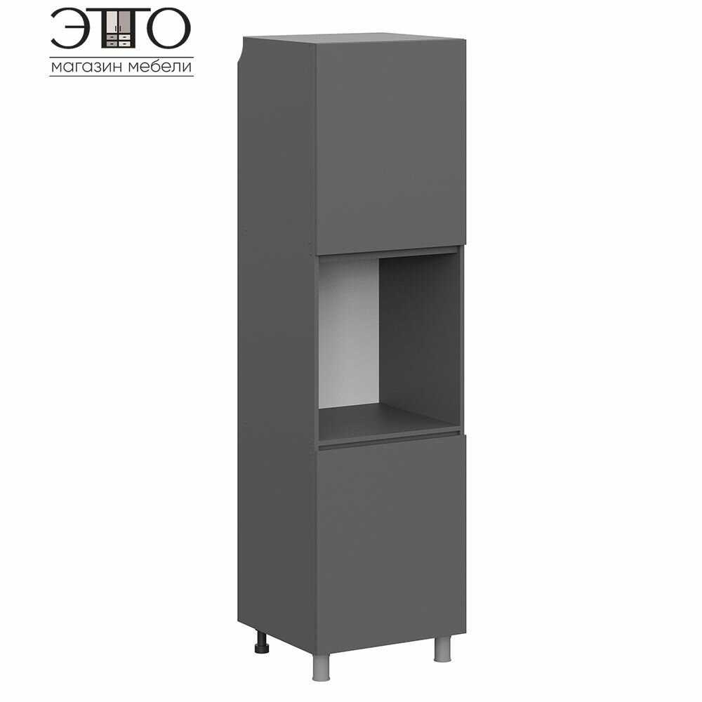 Кухонный гарнитур "Довер" 0,6м (Пенал под духовку ПН 601) Графит серый