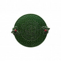 Блюдо круглое 32см."Strawberries" зеленое