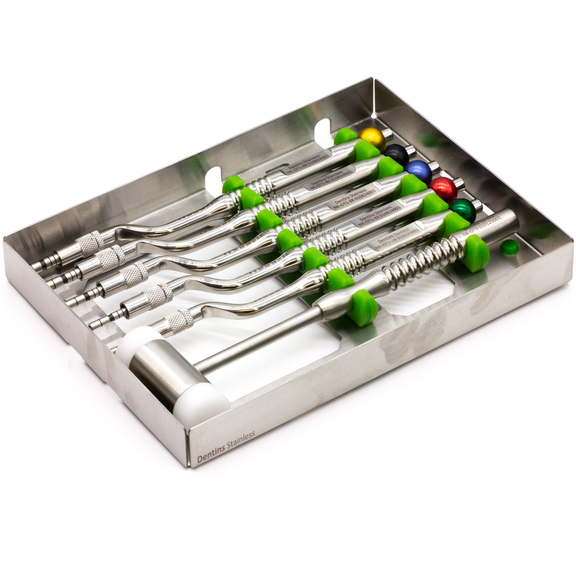 Набор из 5 изогнутых, вогнутых остеотомов и молотка