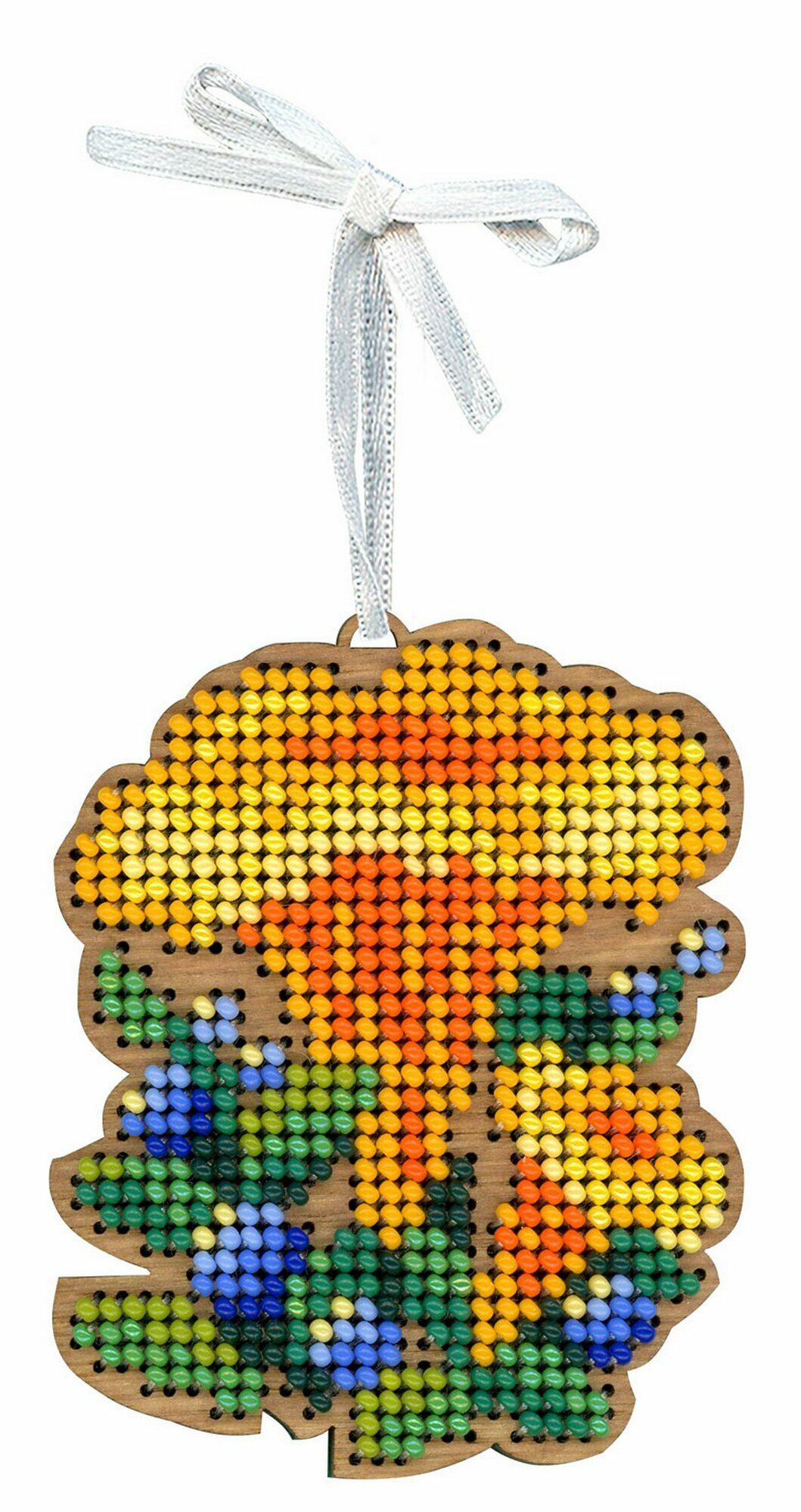 Вышивка Ёлочная игрушка. Лисички 8x6 см.