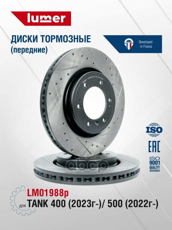 Тормозной диск перфорированный передний TANK 400 lumer арт. LM01988P
