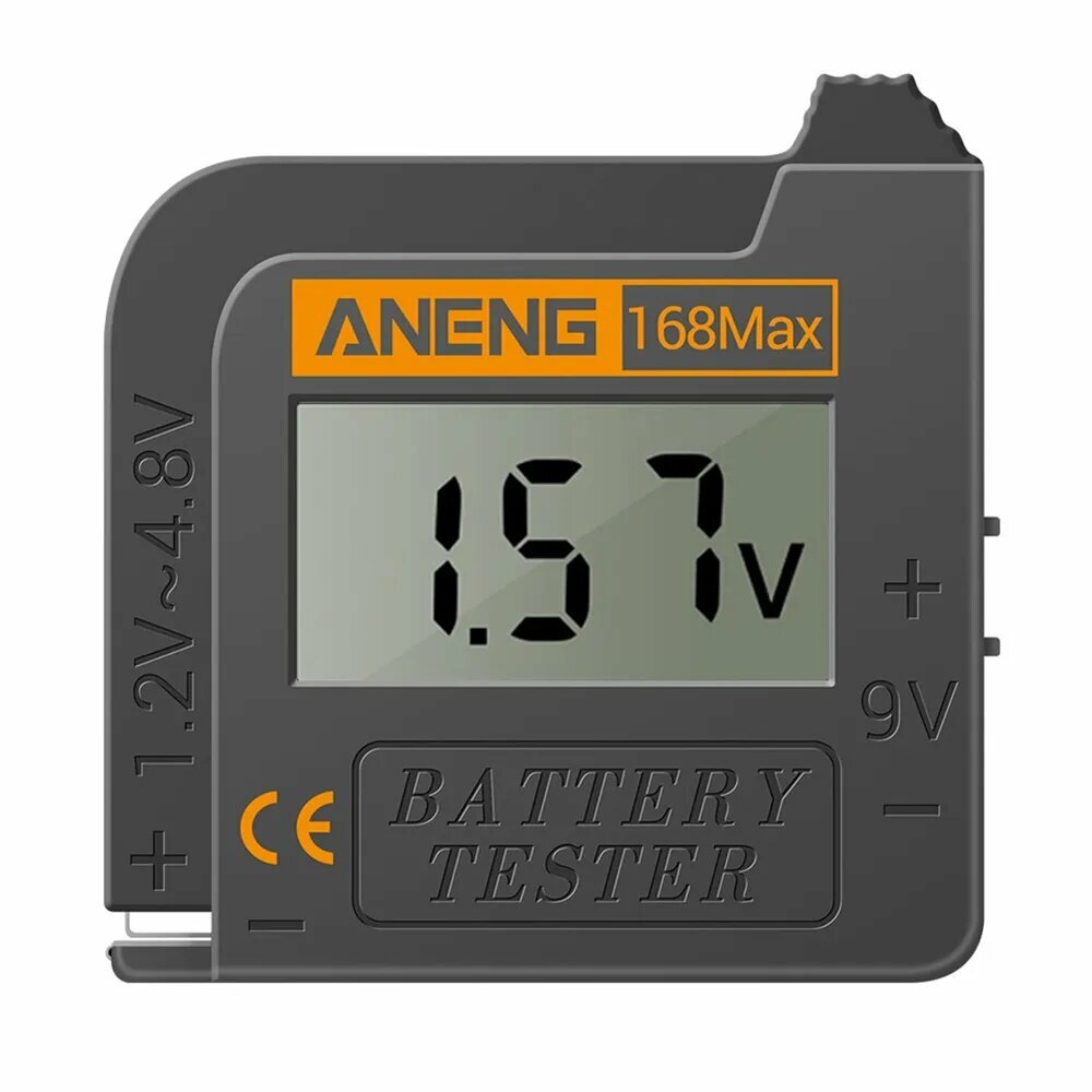 Цифровой тестер напряжения и ёмкости аккумуляторов ANENG 168MAX для батареек типа AAA, AA, CR2032 и 9 В