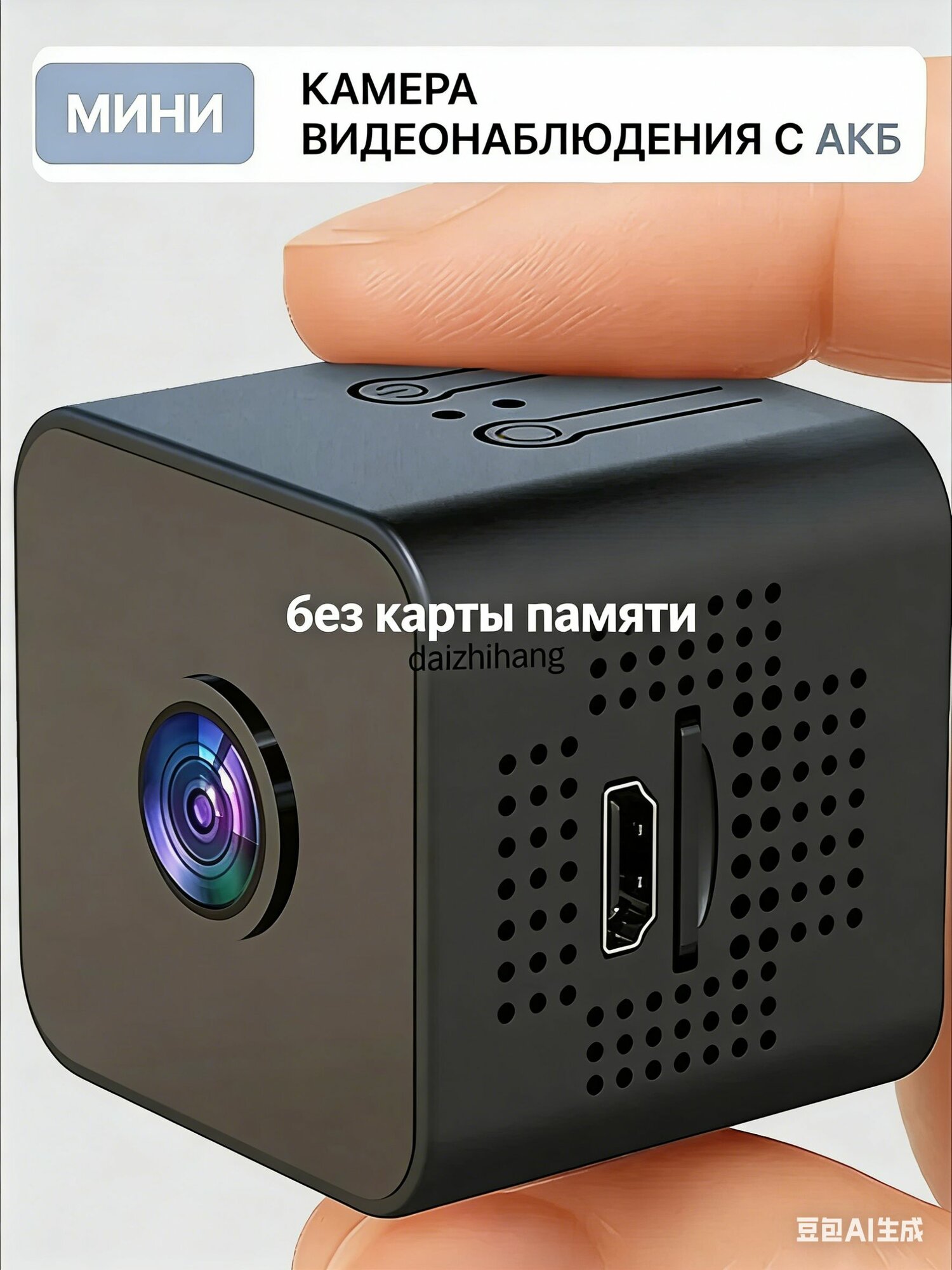 Мини WiFi IP камера видеонаблюдения с удалённым доступом и ночной съёмкой. Мобильная беспроводная видеокамера наблюдения с аккумулятором.