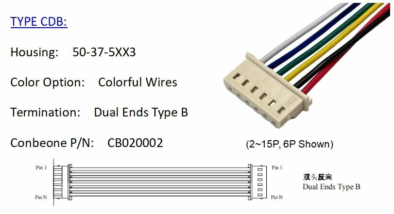 Кабель MOLEX Mini-SPOX 2.50мм 4P, 200MM, TYPE CDB