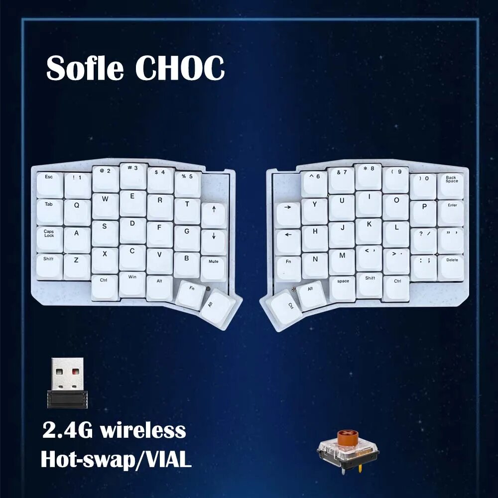 Choc Sofle низкопрофильная механическая клавиатура 2.4G Marble V2 Brown