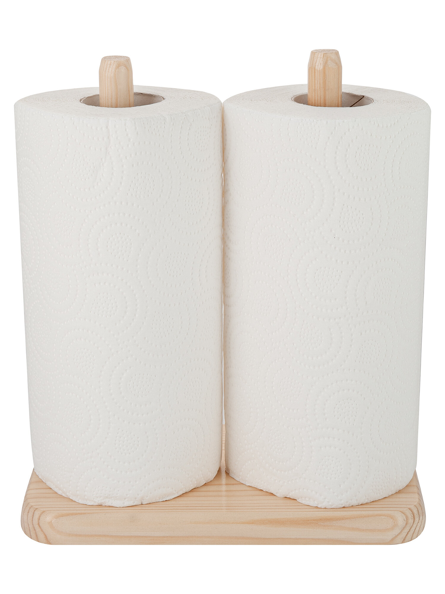 Подставка двойная для бумажных полотенец, светлое дерево / Деревянная стойка для двух рулонов, светлая