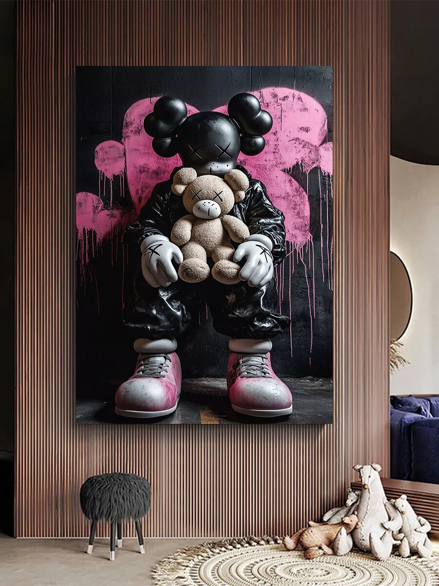 Картина на стену для интерьера - "Кавс, Kaws, современный ПОП АРТ" , 30х40 см.