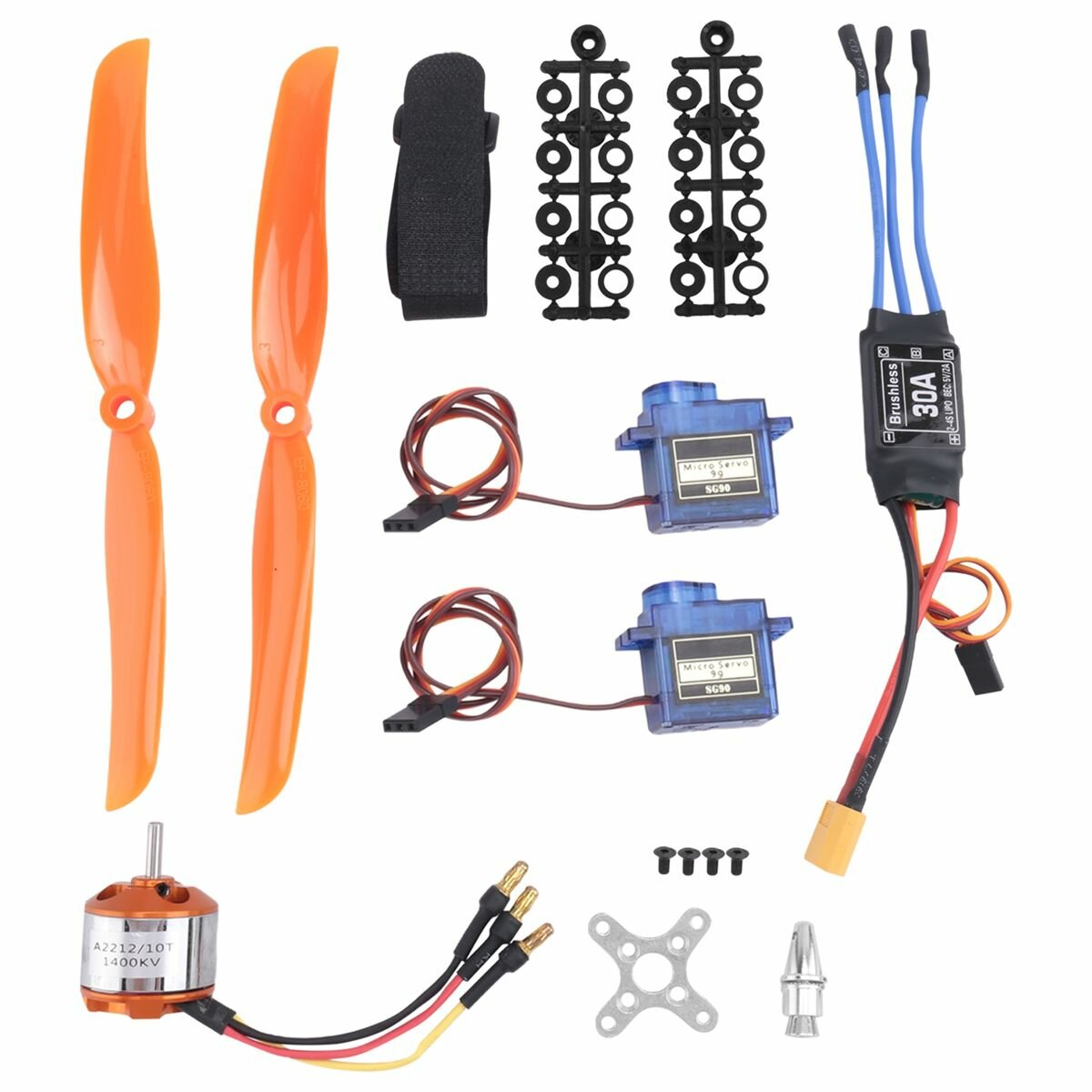 Бесщеточный двигатель 1400 кВ 30 А ESC XT60 Plug SG90 9G для RC Fixed