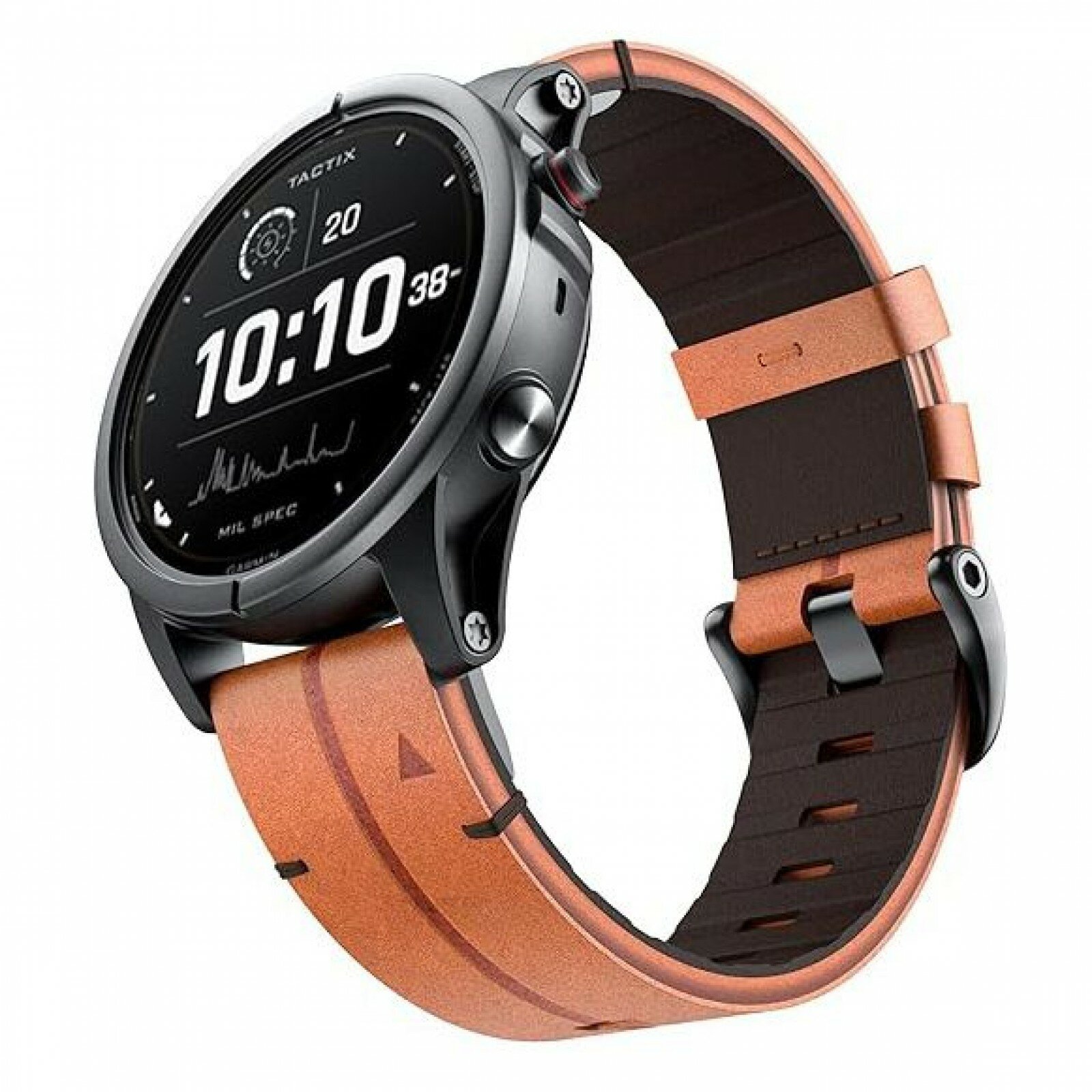 Кожаный ремешок MyPads для Garmin Fenix 8 47mm, 7, 6 Pro, 5 Plus и других моделей с классической пряжкой
