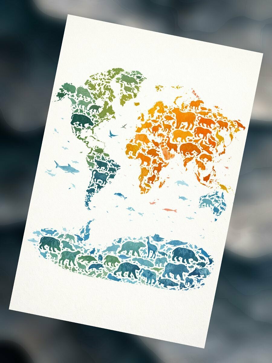 Постер "Животный мир", 29.7х42см, А3, глянцевый