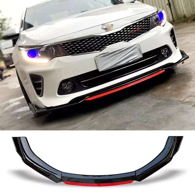 Спойлер переднего бампера Lip Body Kit для Kia Optima K5 2014-2017 (глянцевый черный)