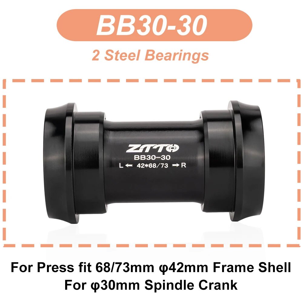 ZTTO Кареточный узел BB30 для горных и шоссейных велосипедов Черный, BB30 30 PF