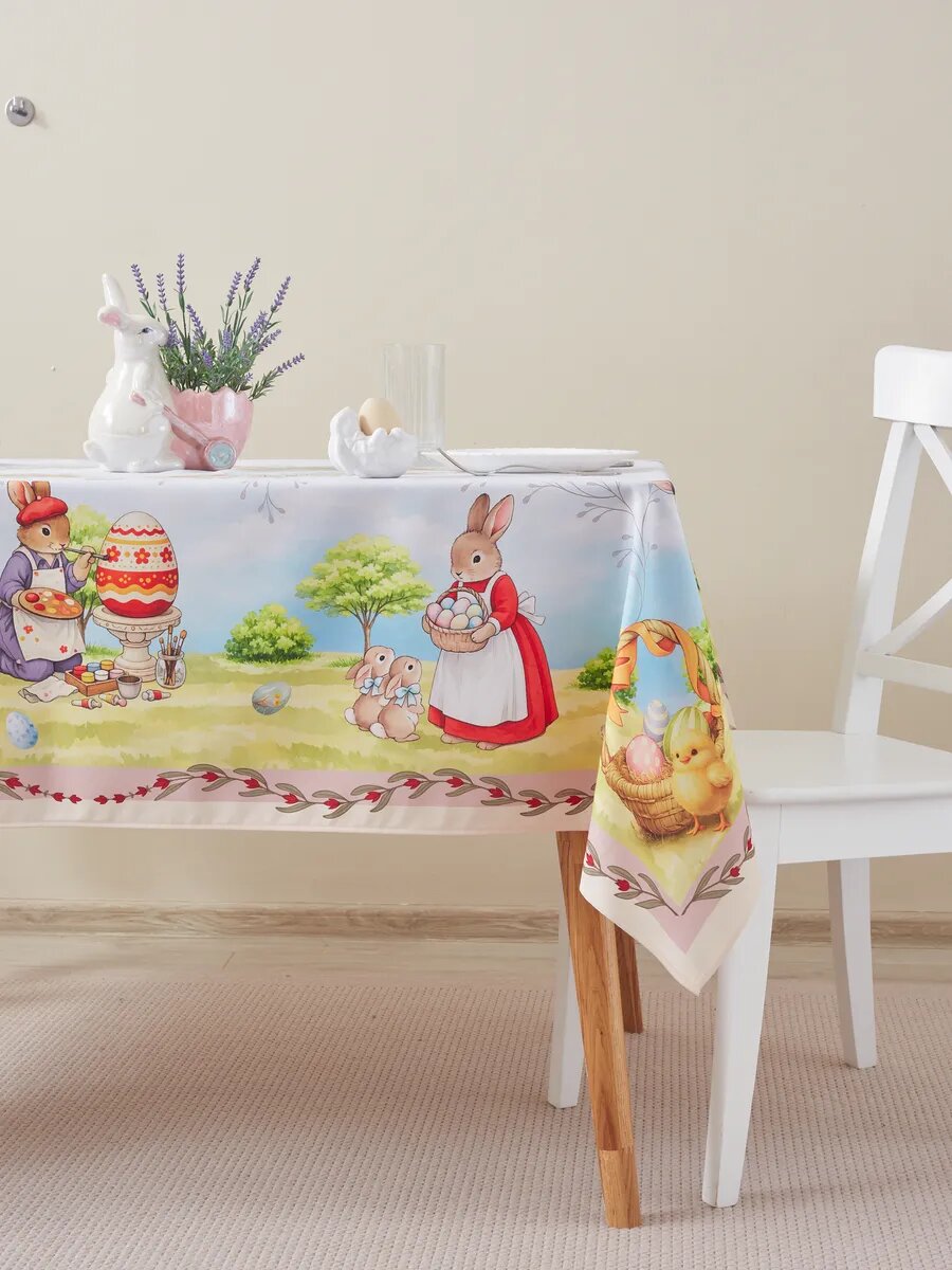 Скатерть на стол, Пасхальная история, Габардин, Guten Morgen,145х180 см