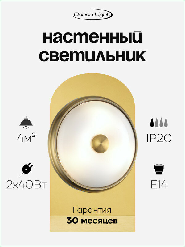 Настенно-потолочный светильник ODEON LIGHT PELOW 4956/2 E14 2*40W бронзовый