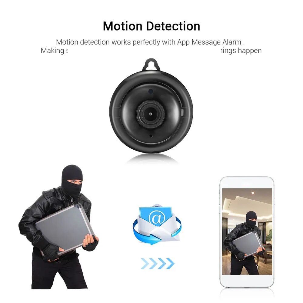 Milochic V380 Mini Wi-Fi IP-камера 1080P HD Беспроводная камера безопасности Двусторонняя аудиосистема обнаружения движения