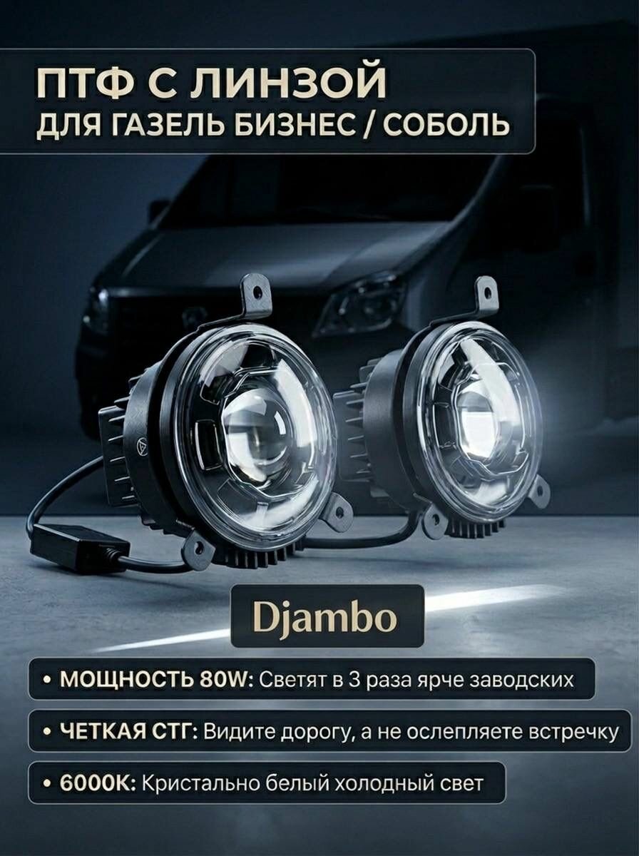 Противотуманные фары (ПТФ) для Газель Бизнес и Соболь