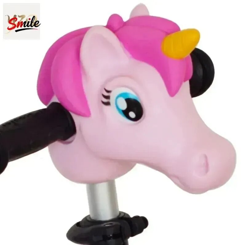 Насадка на руль самоката декоративная единорог розовая для детей 3-5 лет