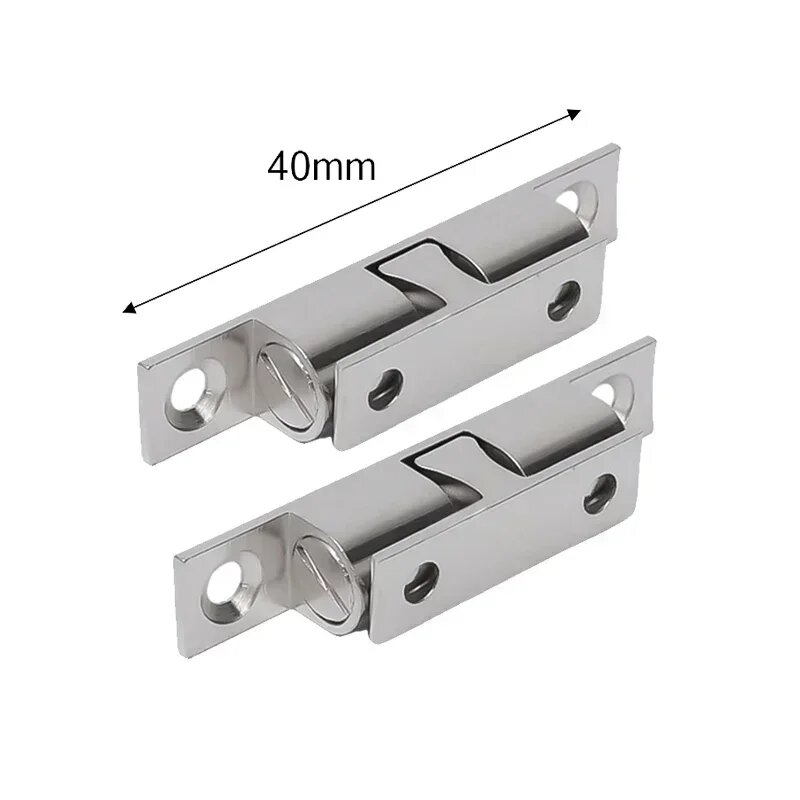 Дверные защелки латунные Silver-40mm, 6шт
