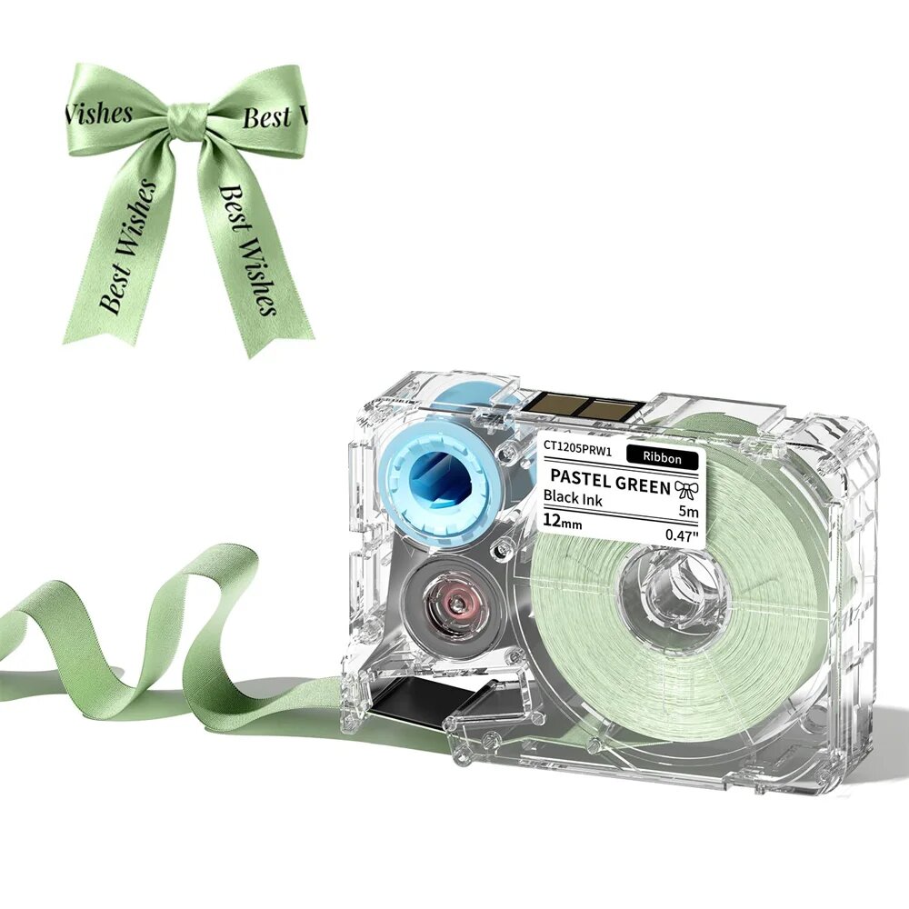 Labelife Атласные ленты для Phomemo A30/P15 золотой текст на темно-синем Black on Green