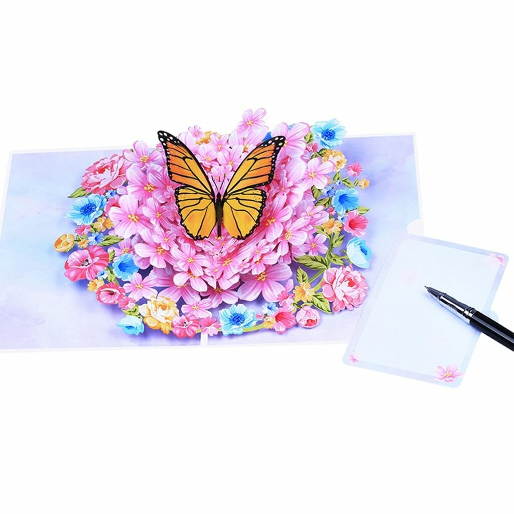 Трехмерная скульптурная композиция ins wind pink girl heart flower group butterfly 3d