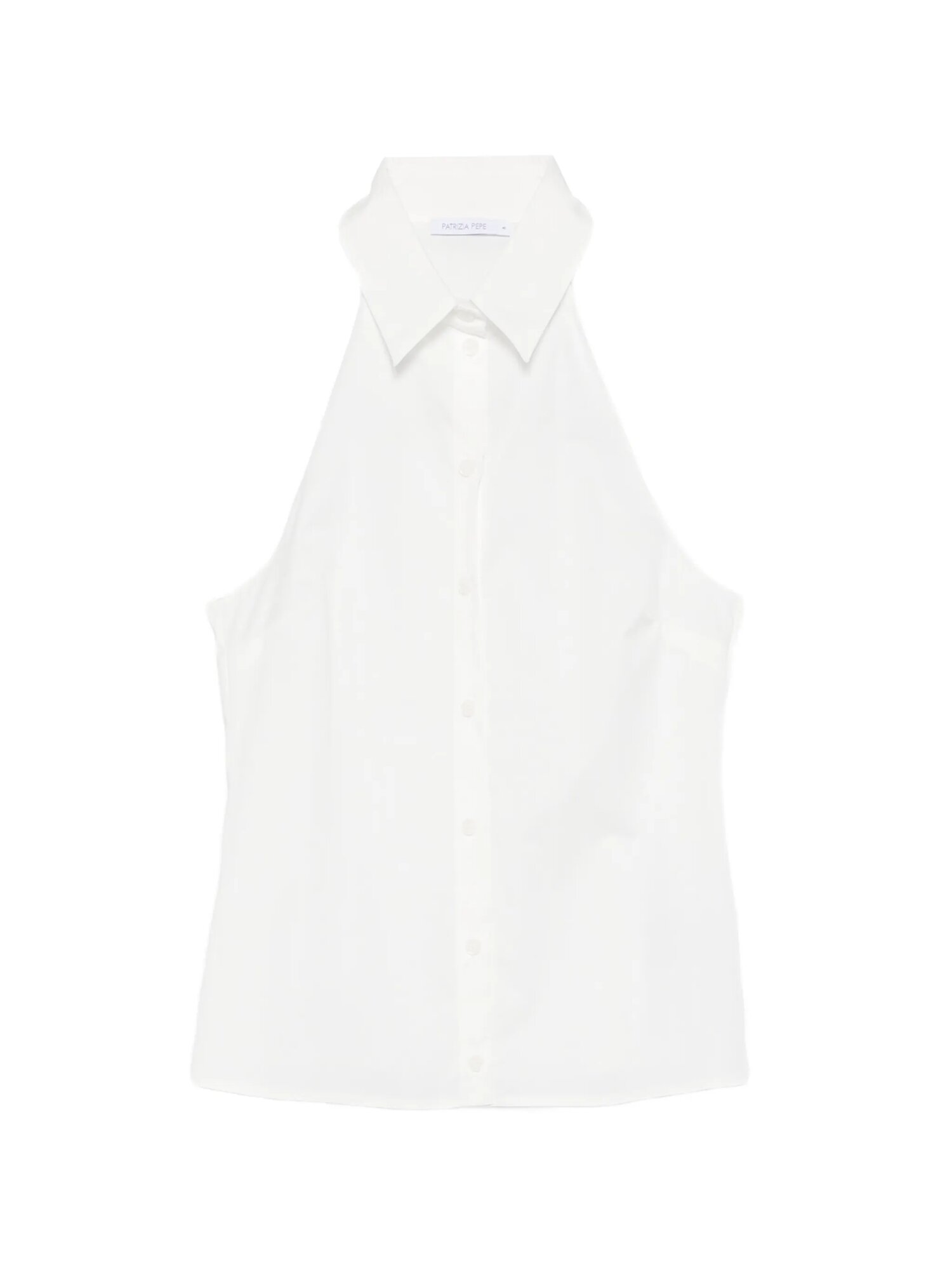 Топ PATRIZIA PEPE Collar top, размер 38, бежевый/белый