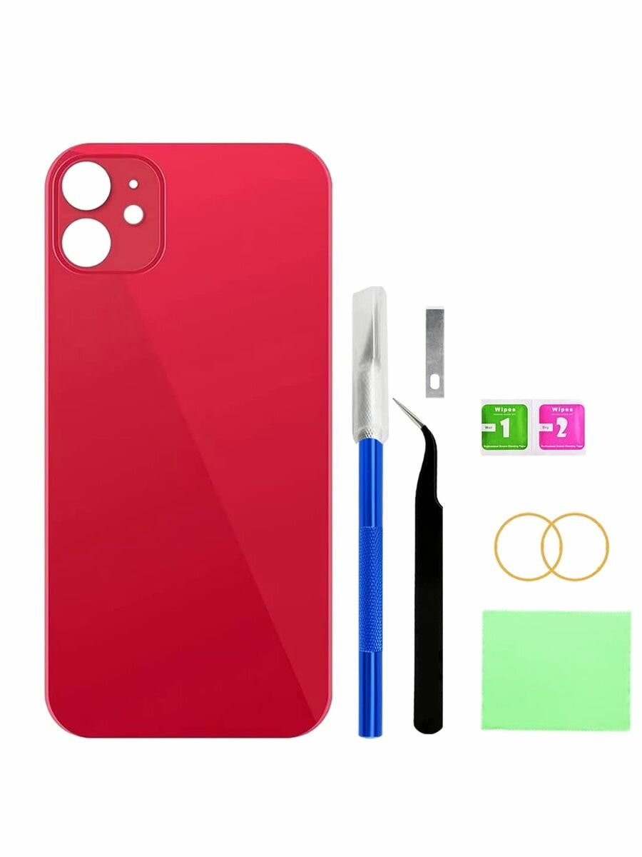 Заднее стекло для iPhone 12 6.1, замена задней крышки, комплект инструментов для ремонта - Красный