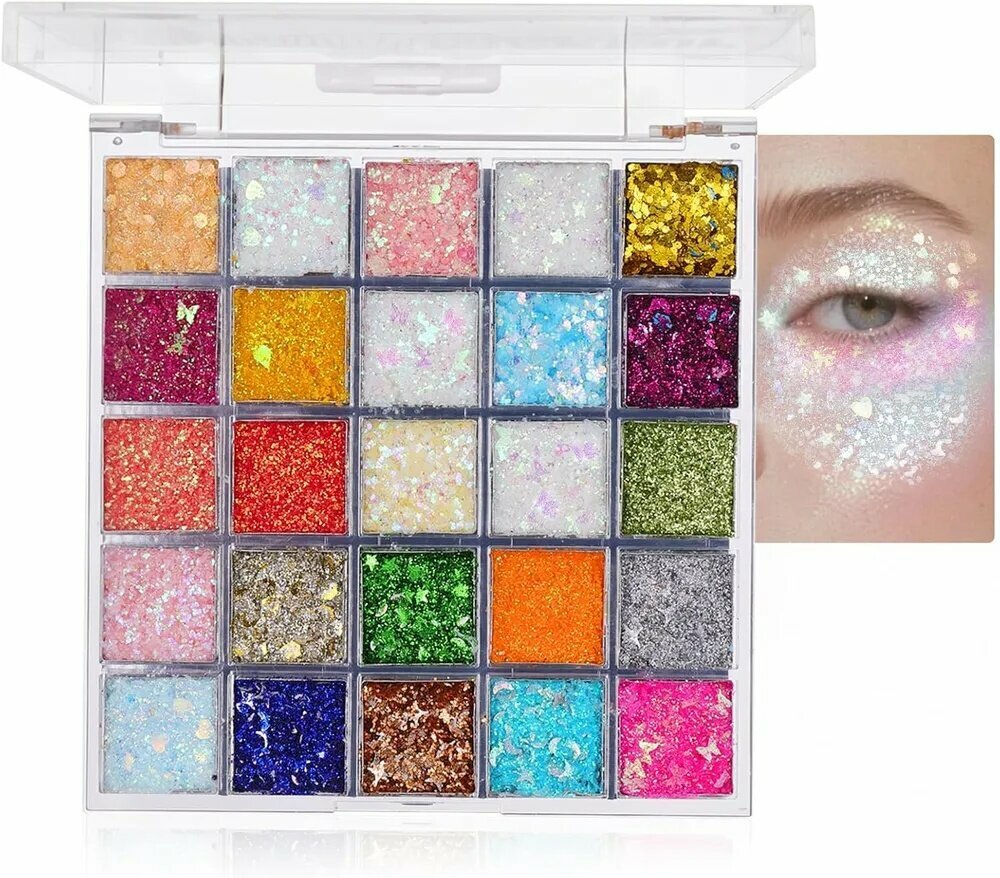 Тени для век палетка теней Eyeshadow Palette 25 Colors, Тени для век и хайлайтер