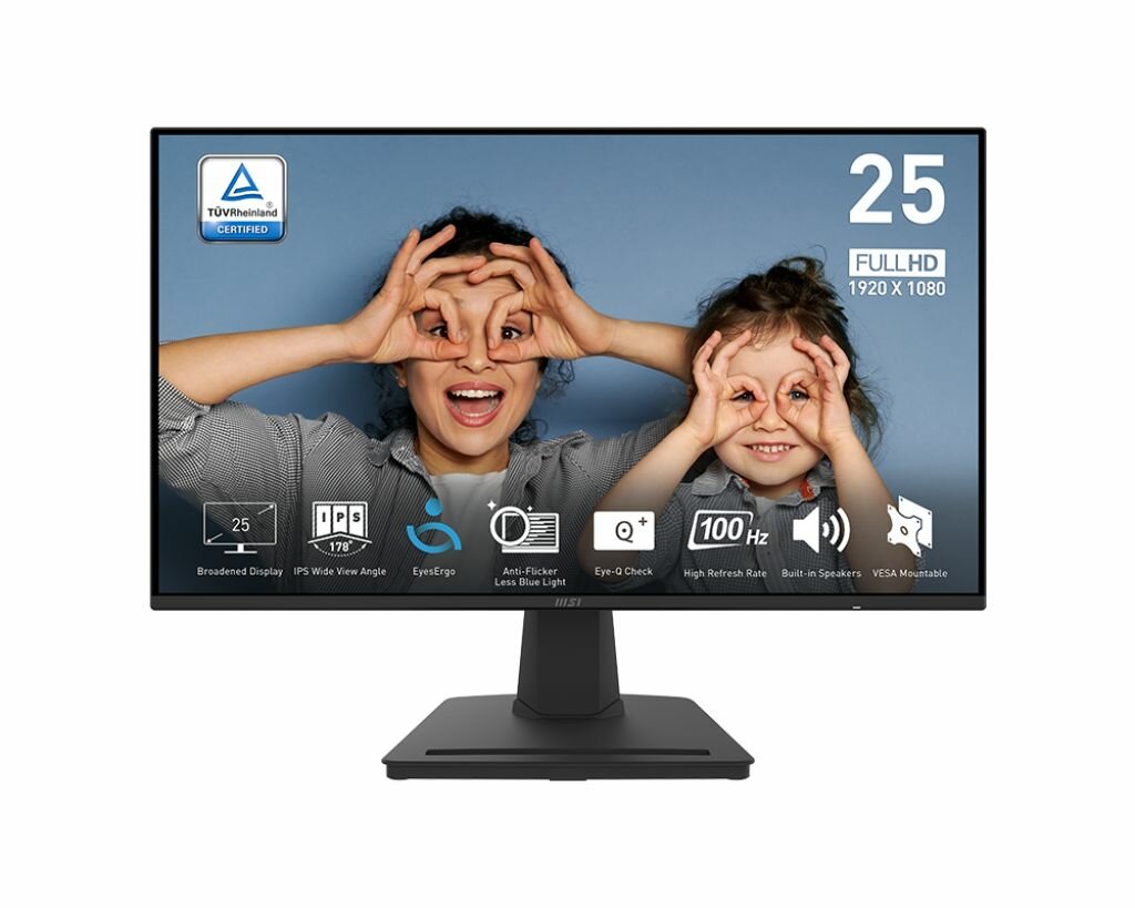 Монитор MSI 24" PRO MP252, 1920x1080, IPS, 100Hz, HDMI+VGA, black
