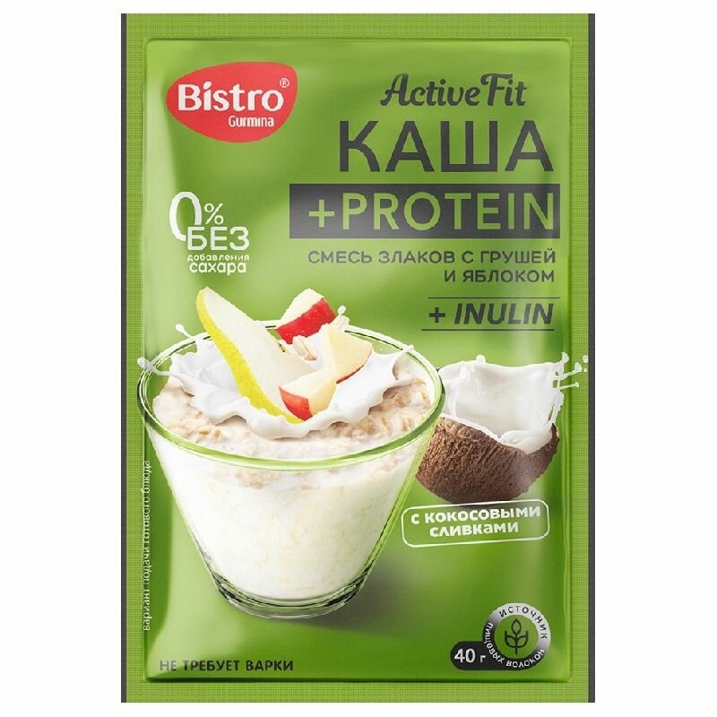 Каша+протеин GURMINA BISTRO Смесь злаков с грушей и яблоком 40г