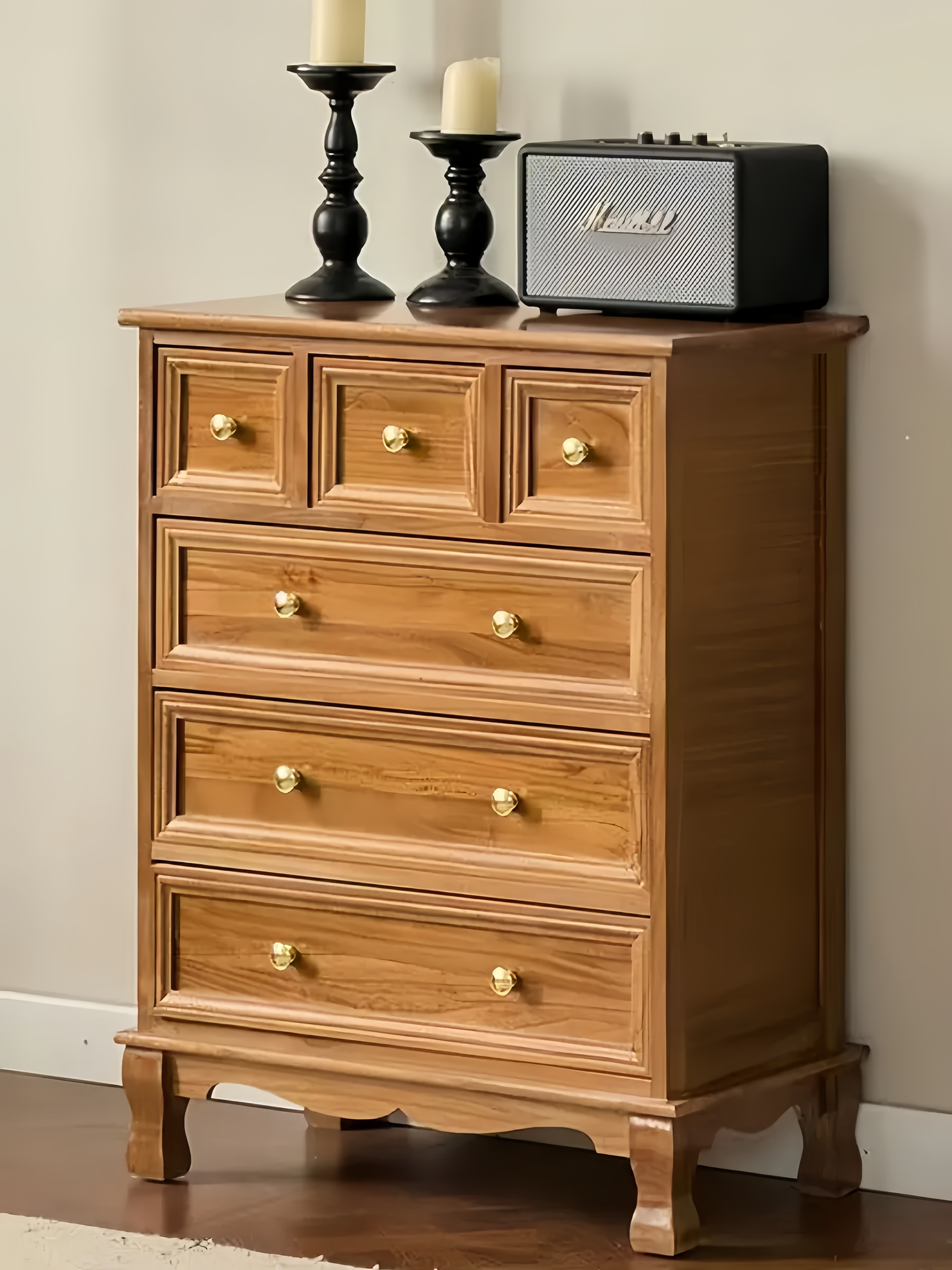 Комод Classic Charm, 6 выдвижных ящиков, модульный, ореховый, для спальни, из массива дерева