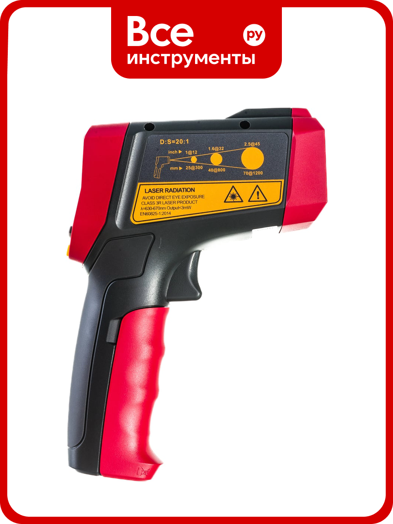 Цифровой инфракрасный термометр-пирометр UNI-T UT302C+, -32c/+1100c, 00-00004261