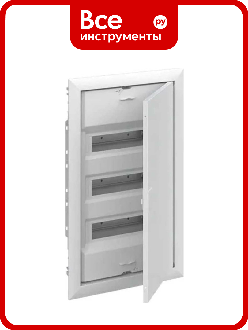 Шкаф внутреннего монтажа ABB Uk660e3 на 60м с винтовыми n/pe 2CPX077844R9999, встраиваемый, белый, пластиковый корпус