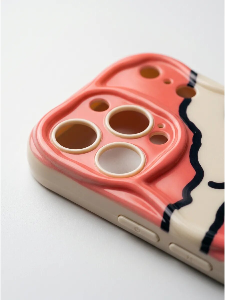 Чехол "Собака", для iPhone 17 Pro Max, розовый, ударопрочный, защита камеры — фото 1