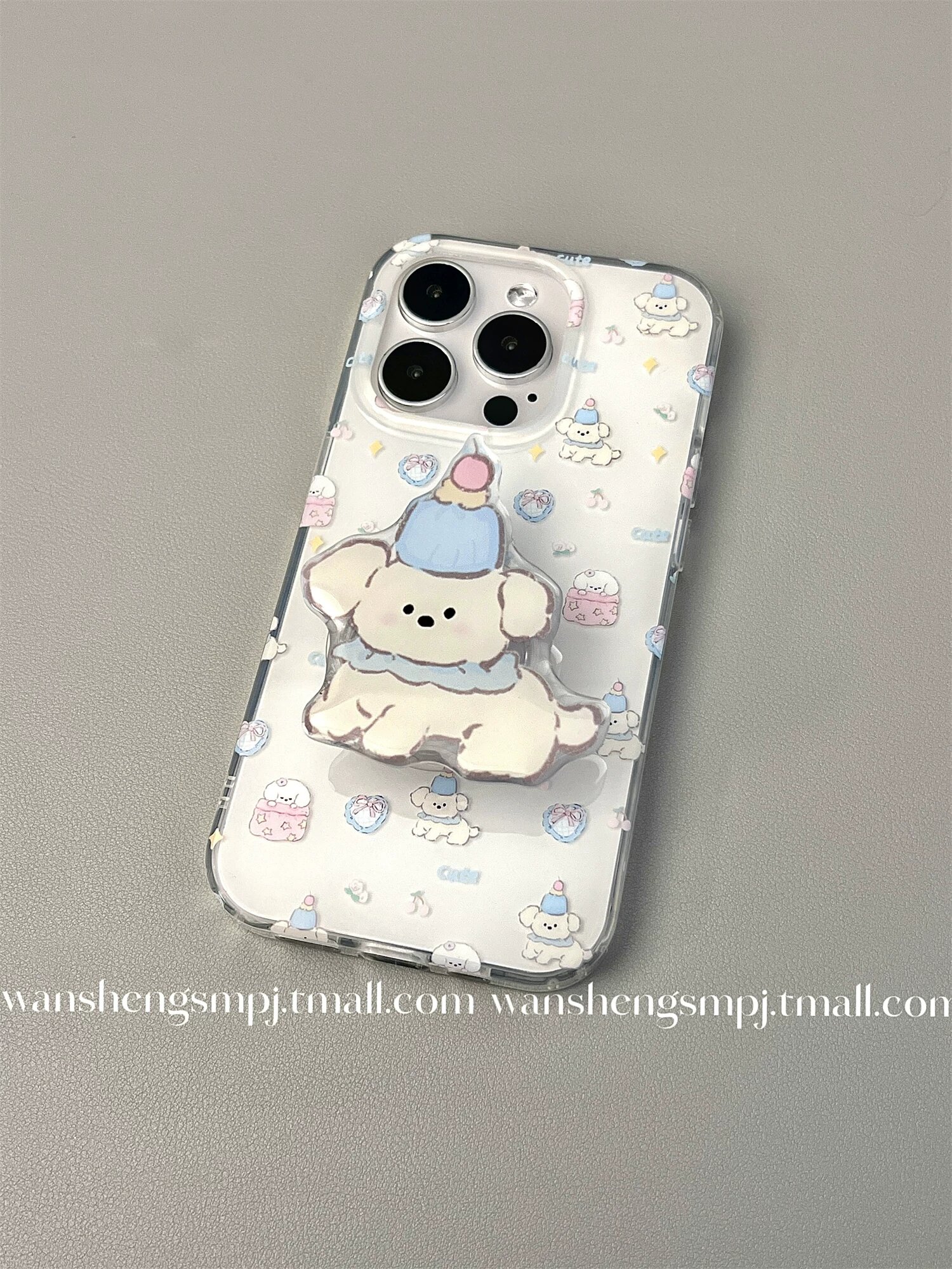 Силиконовый цветочный чехол с подставкой для iPhone 15 Pro Max, двойной слой