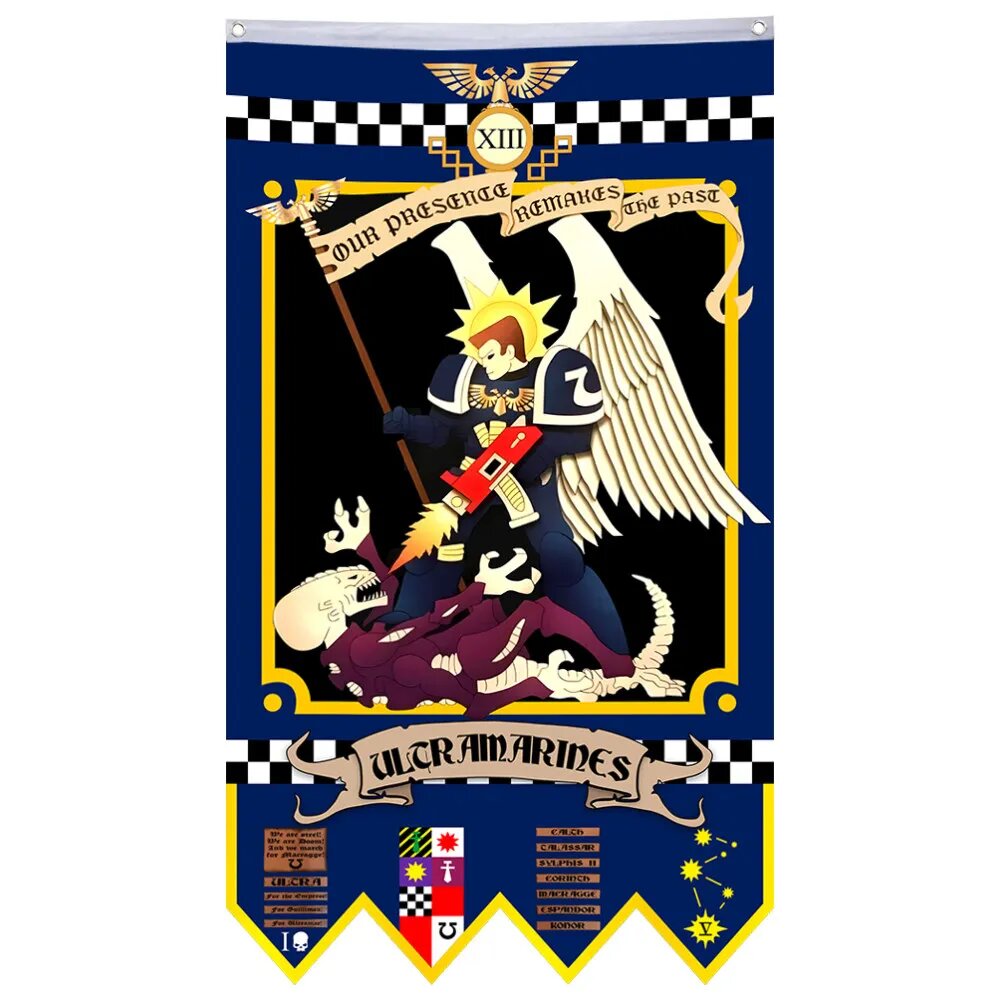 Баннер Ultramarines Warhammer 40K, темно-синий, 03