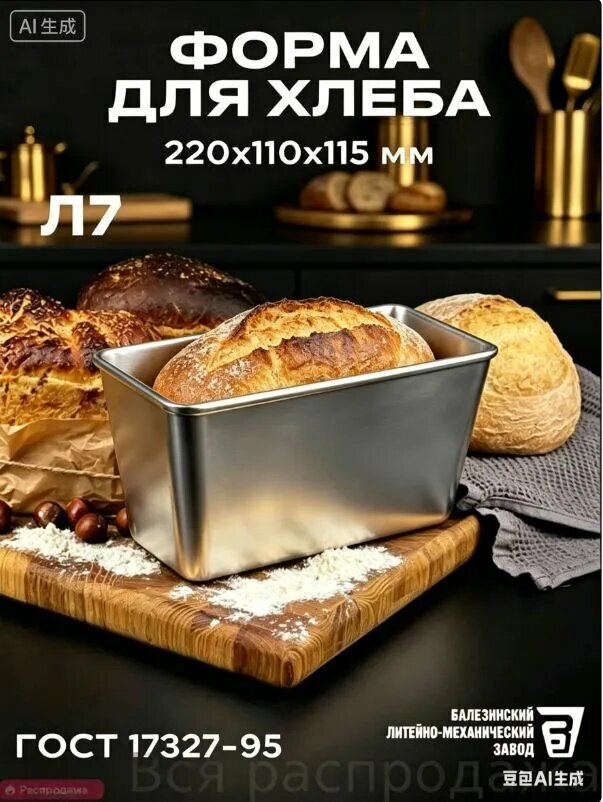 Форма для выпечки, Прямоугольная, 11 см x 22 см, 1 шт