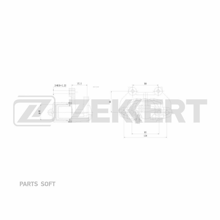 ZEKKERT BS-8382 Тормозной суппорт передний левый (со скобой) Lada 112 (2112) 95-