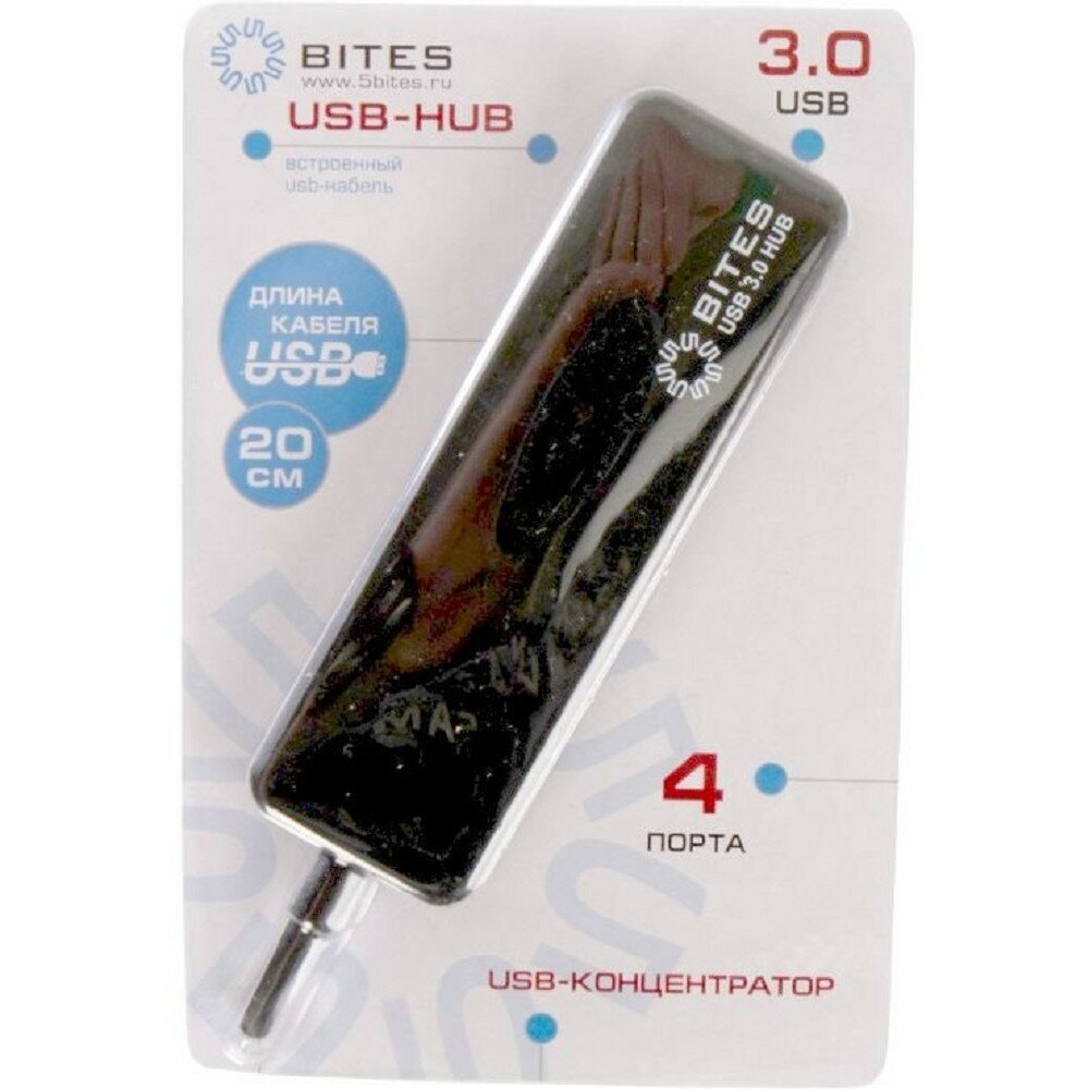 USB-хаб (концентратор) 5bites HB34-310BK, портов - 4