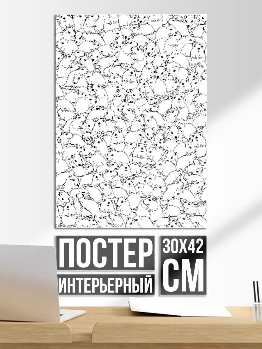 Постер на стену Белые мыши